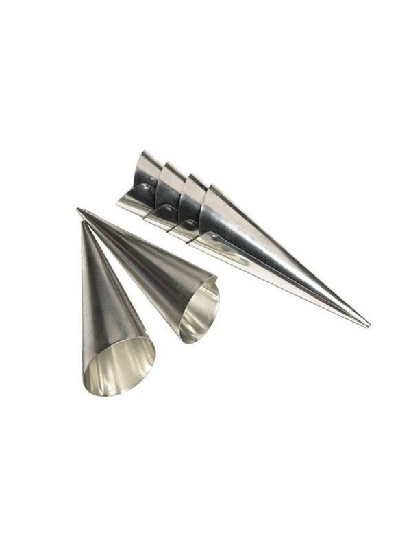 Set of Six Tin-Plated Steel Ice Cream Cone Molds - Fox Run - Doyon Després