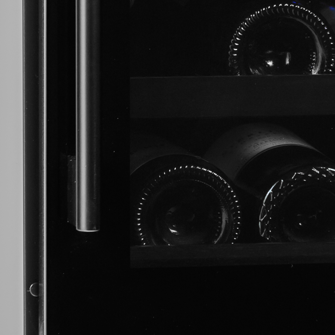 Cellier encastrable collection Black Pearl, 2 zones, 2 portes vitrées ...