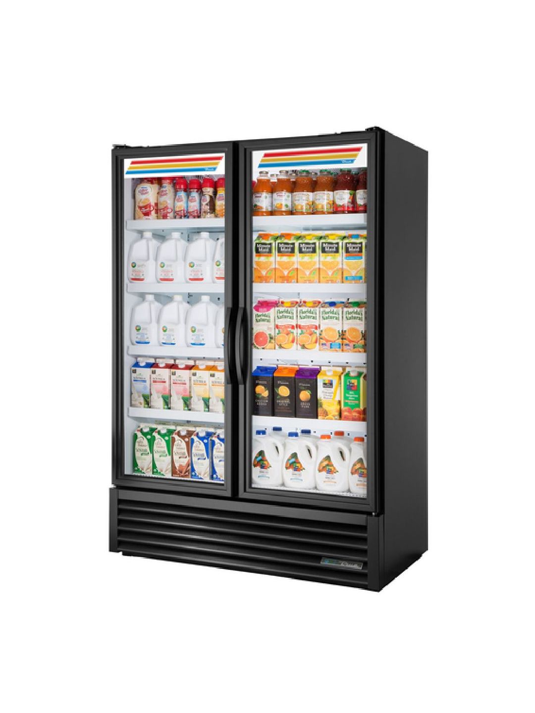 Réfrigérateur 2 portes vitrées battantes - 54" - Noir - True - Doyon ...